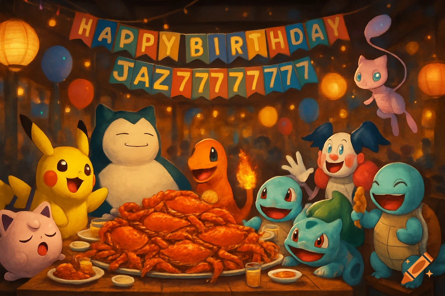Pokemon characters Pikachu, Snorlax, Charmander, and more celebrate a ...