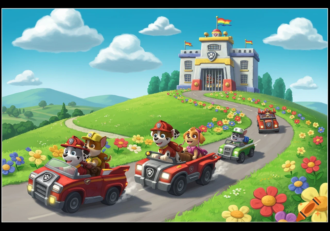 Paw patrol pyramids on Craiyon