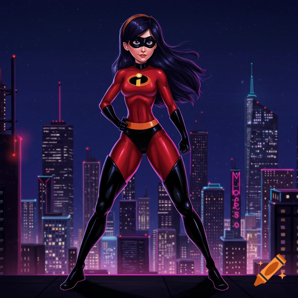 Penelope Pitstop from Wacky Races, standing, wearing a purple helmet ...