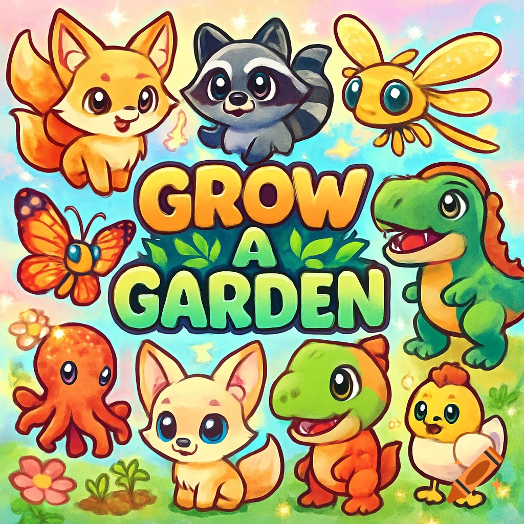 Vibrant anime illustration of cute chibi animals like foxes, dinosaurs ...