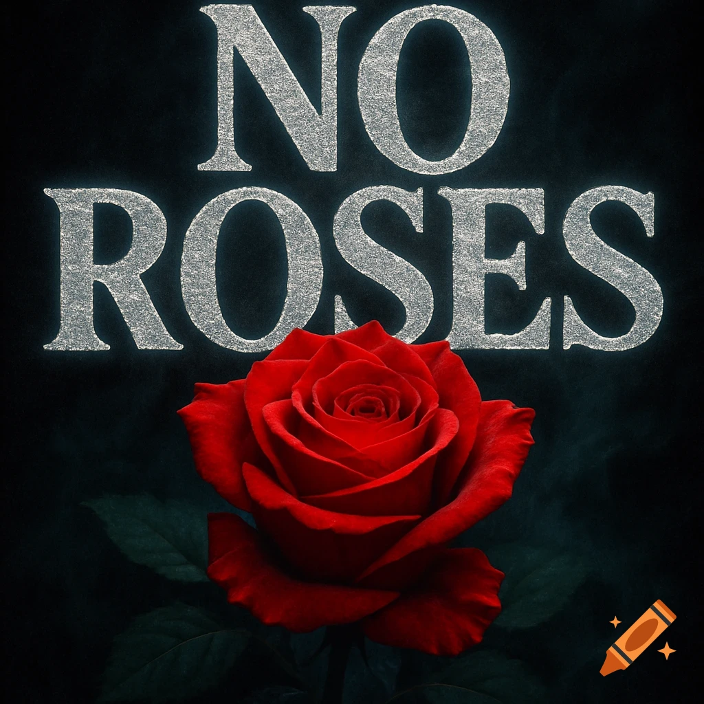 Digital art of a vibrant red rose against a dark background, with the ...