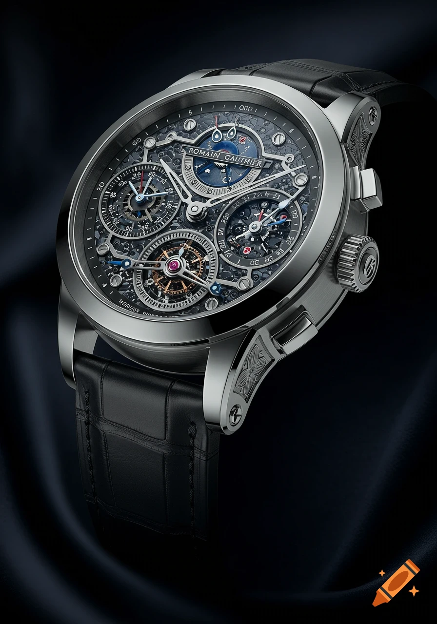 Mechanical Watch with a starry dial, photorealistic, detailed, 8k on ...