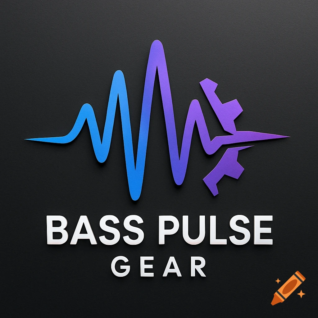A logo with a blue and purple sound wave transforming into abstract gear shapes, above the white ...
