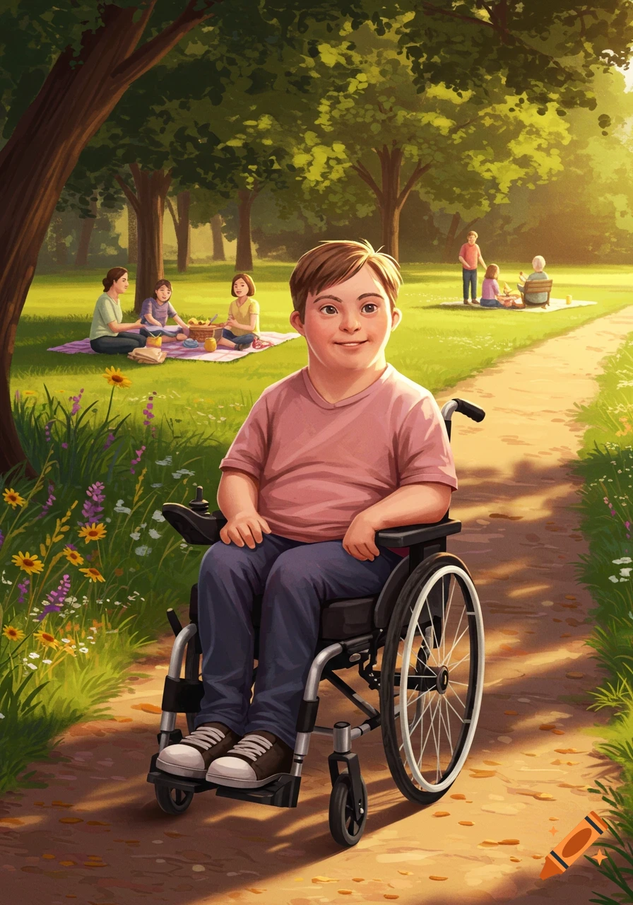 Black disabled autistic child in wheelchair holding pride flag and ...