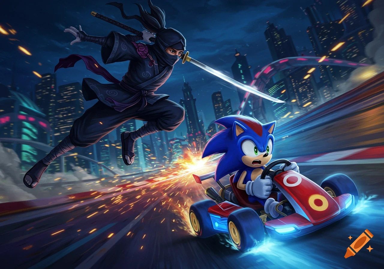 Shadow the Hedgehog and Rouge the Bat Speed Through a Futuristic City ...