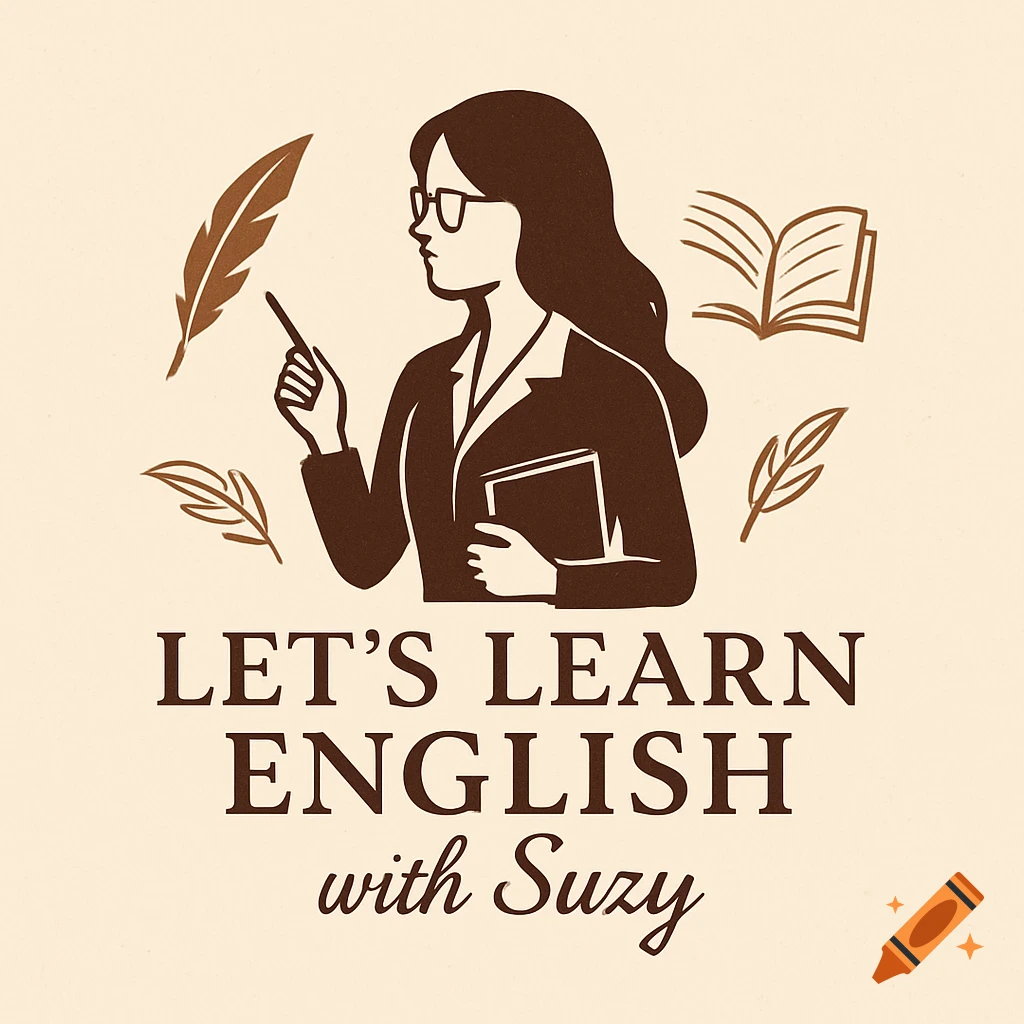 Logo of a female teacher in profile pointing, holding a book, with a feather and open book. Text ...