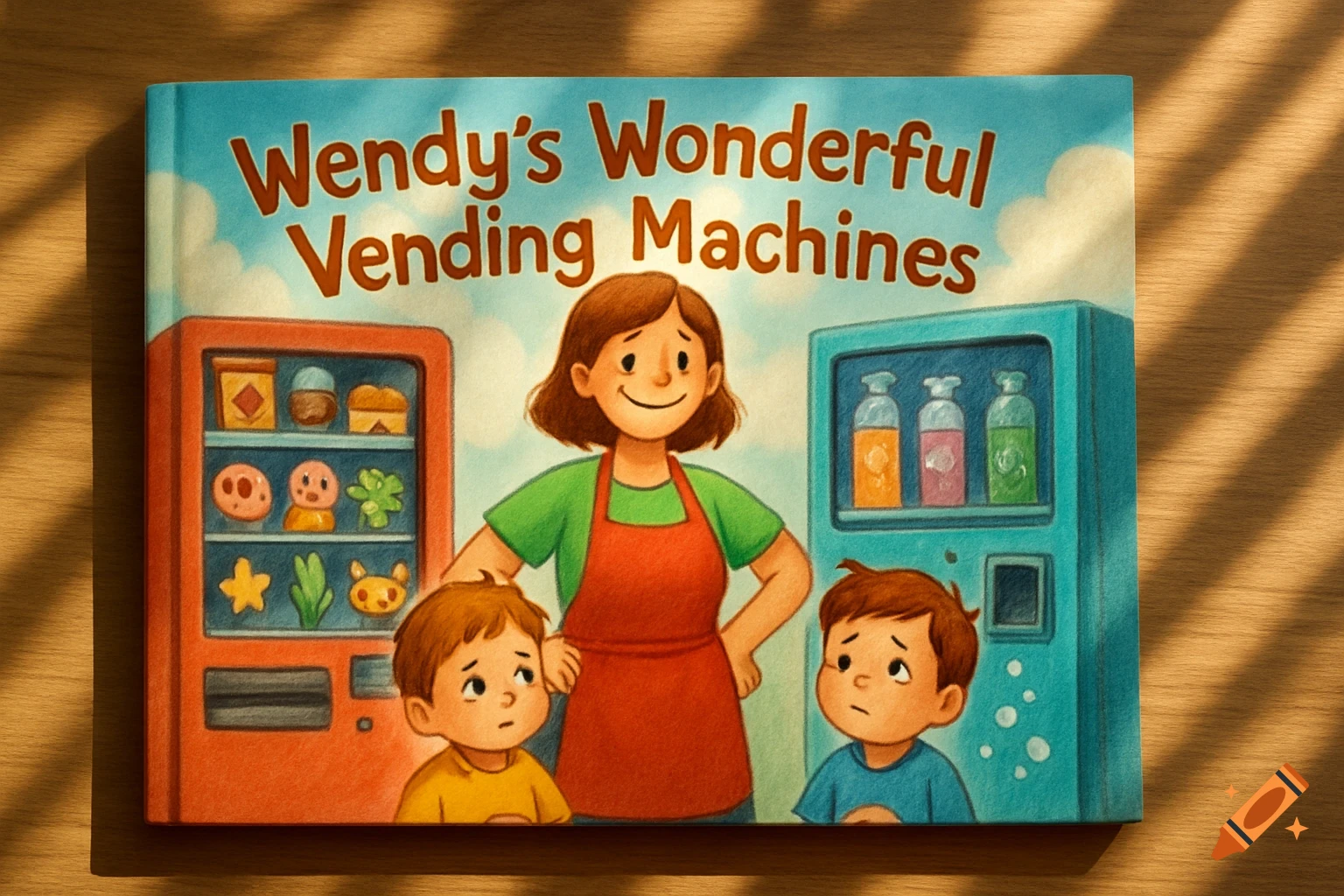 A colorful children's book cover titled 'Wendy's Wonderful Vending ...