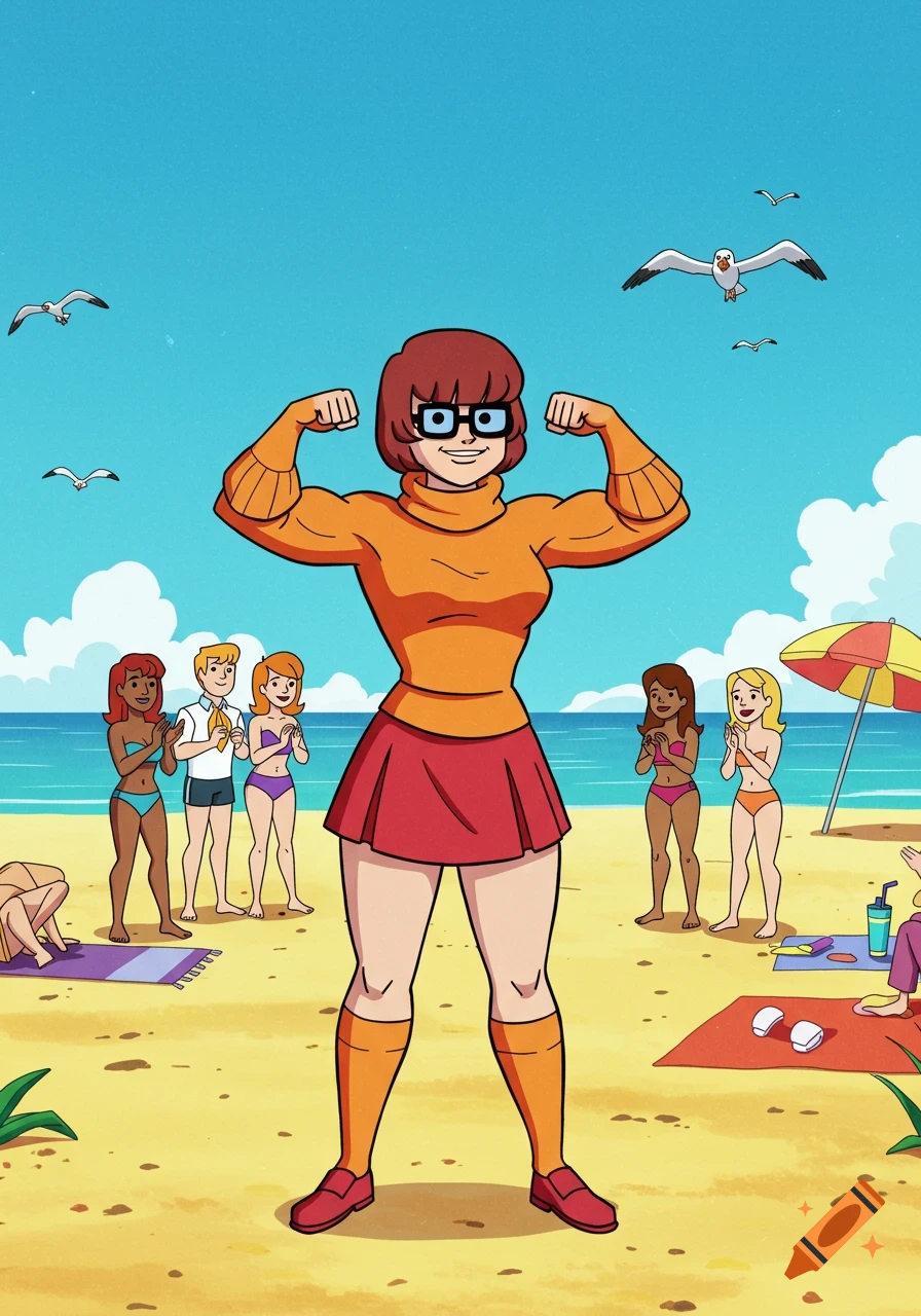 Two smiling blonde cartoon gymnast girls in pink leotards and medals ...