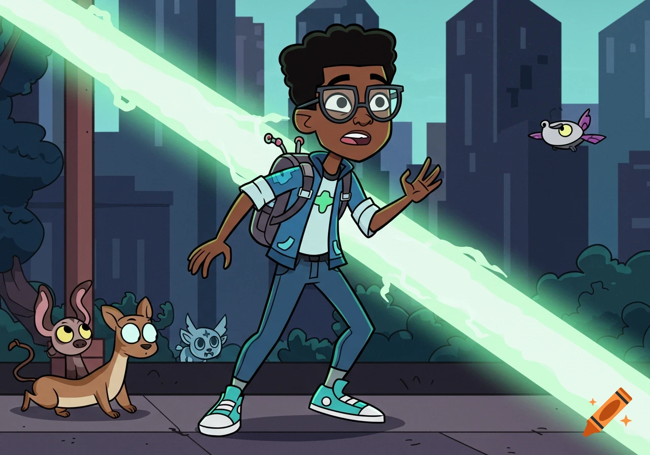 Goofy cartoon man with raised eyebrows, expressive smile, and textured ...