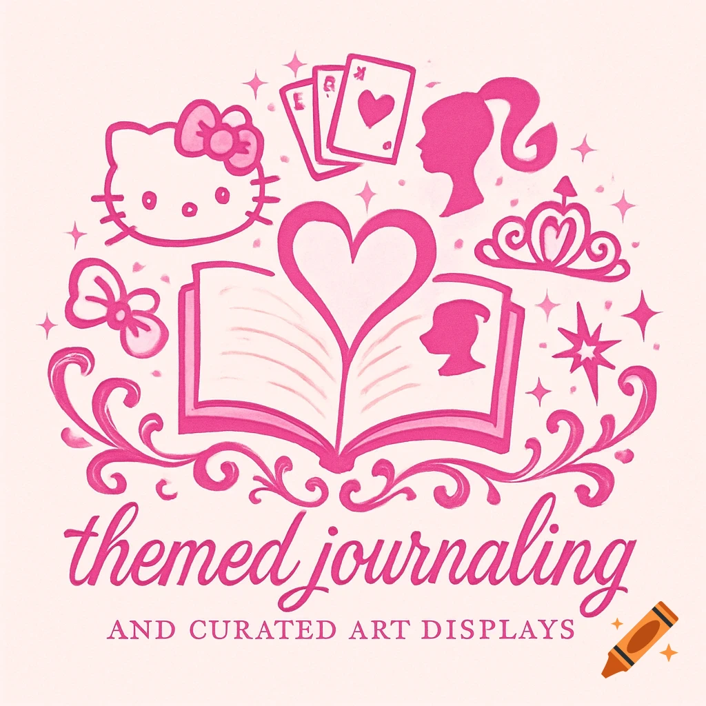 Pink stylized illustration for a journaling page with Hello Kitty ...