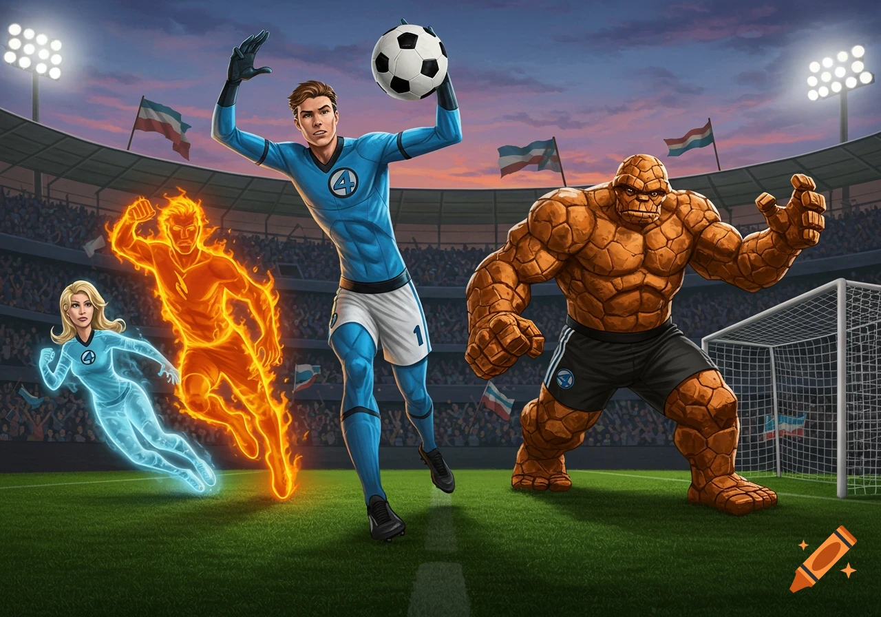 Ghost soccer players on a field at night, playing with a glowing jack-o ...