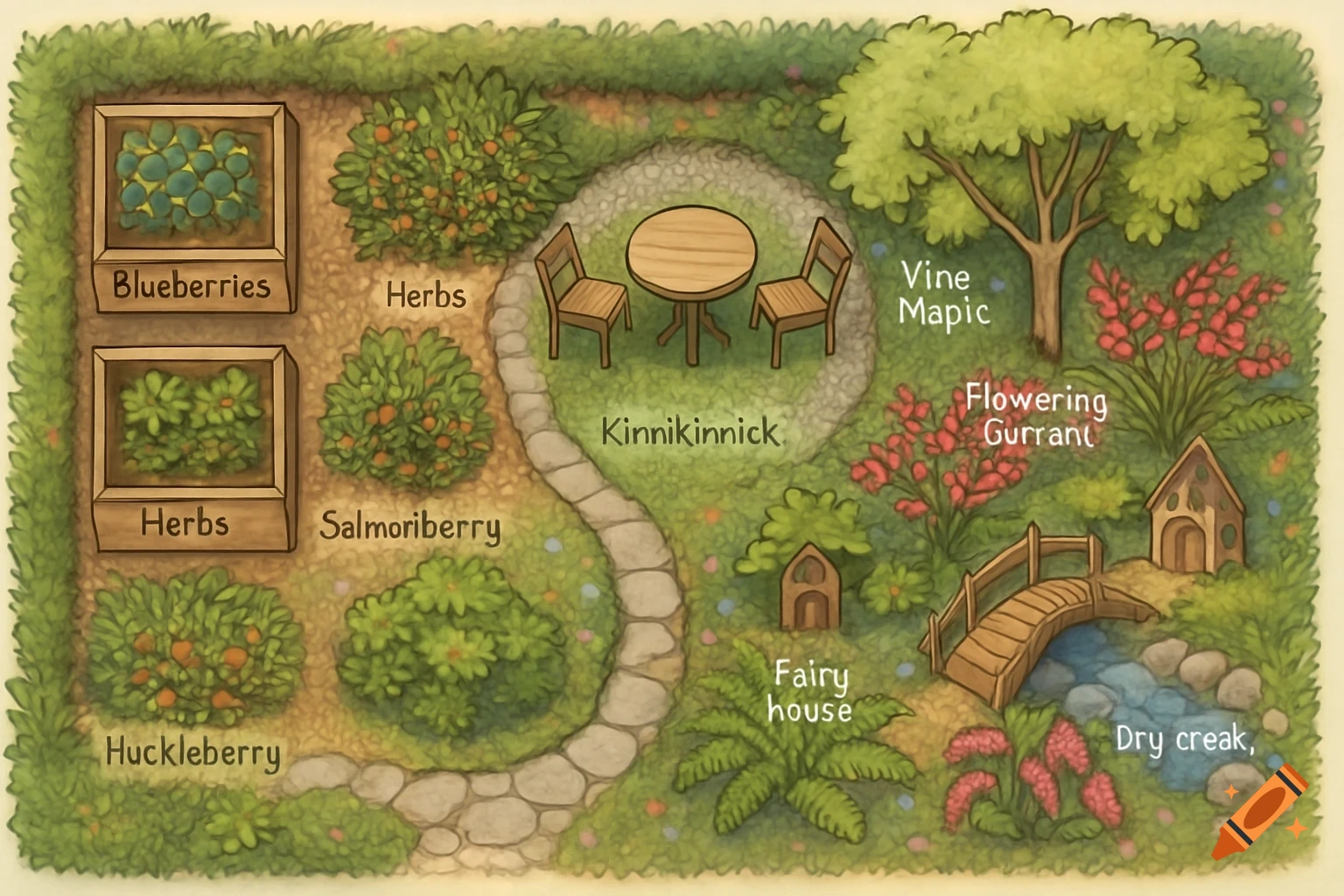 Design of a Secret Garden created on Craiyon