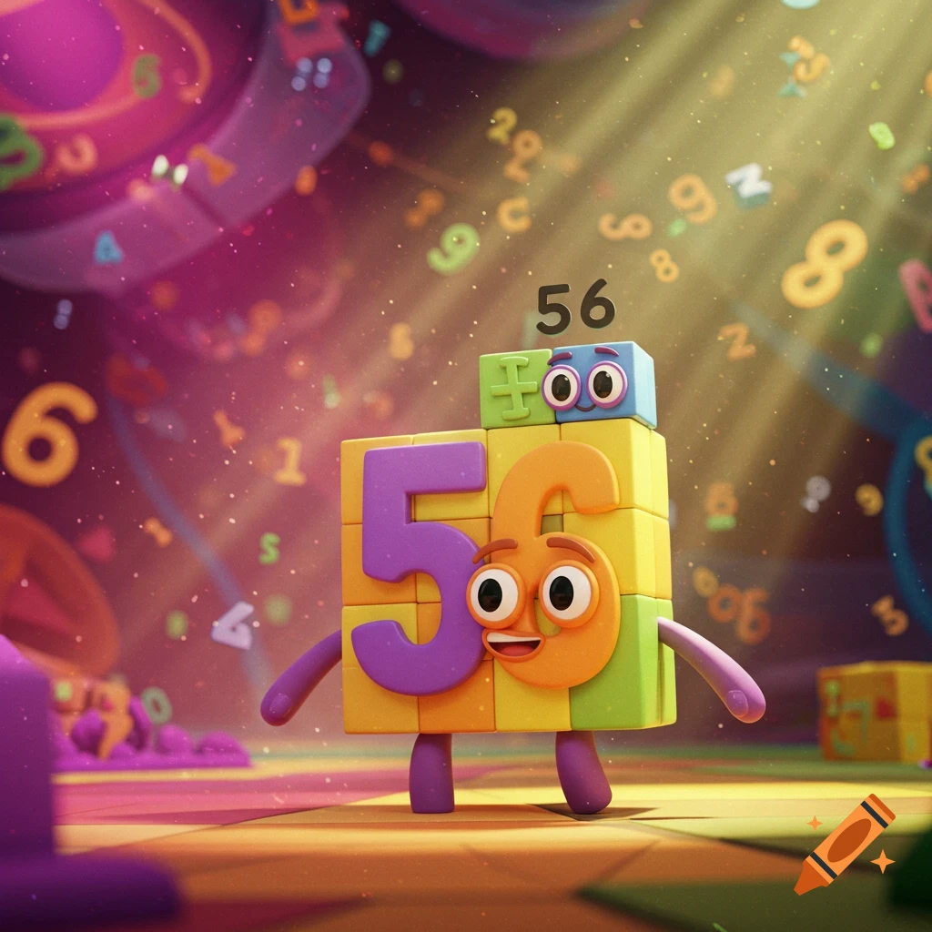 Colorful NumberBlocks characters with numbers 1, 2, 3, 6, 8, 9 float ...