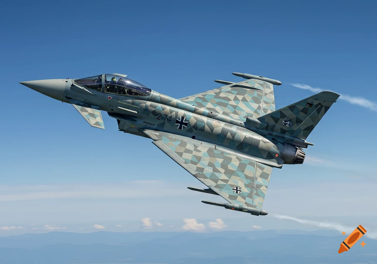 A silver military jet with blue afterburners takes off against a ...