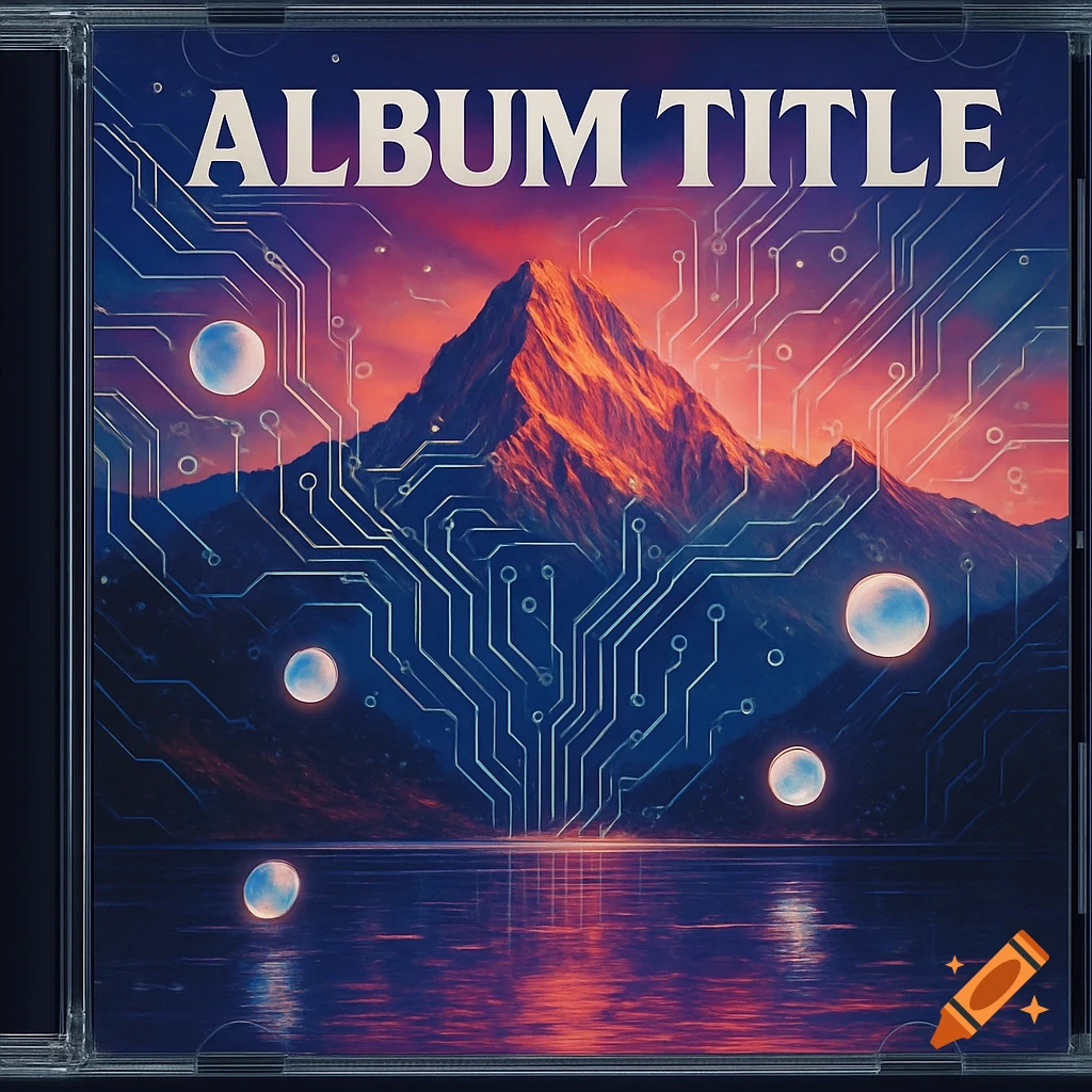 A CD album cover featuring a mountain reflected in a lake at sunset ...