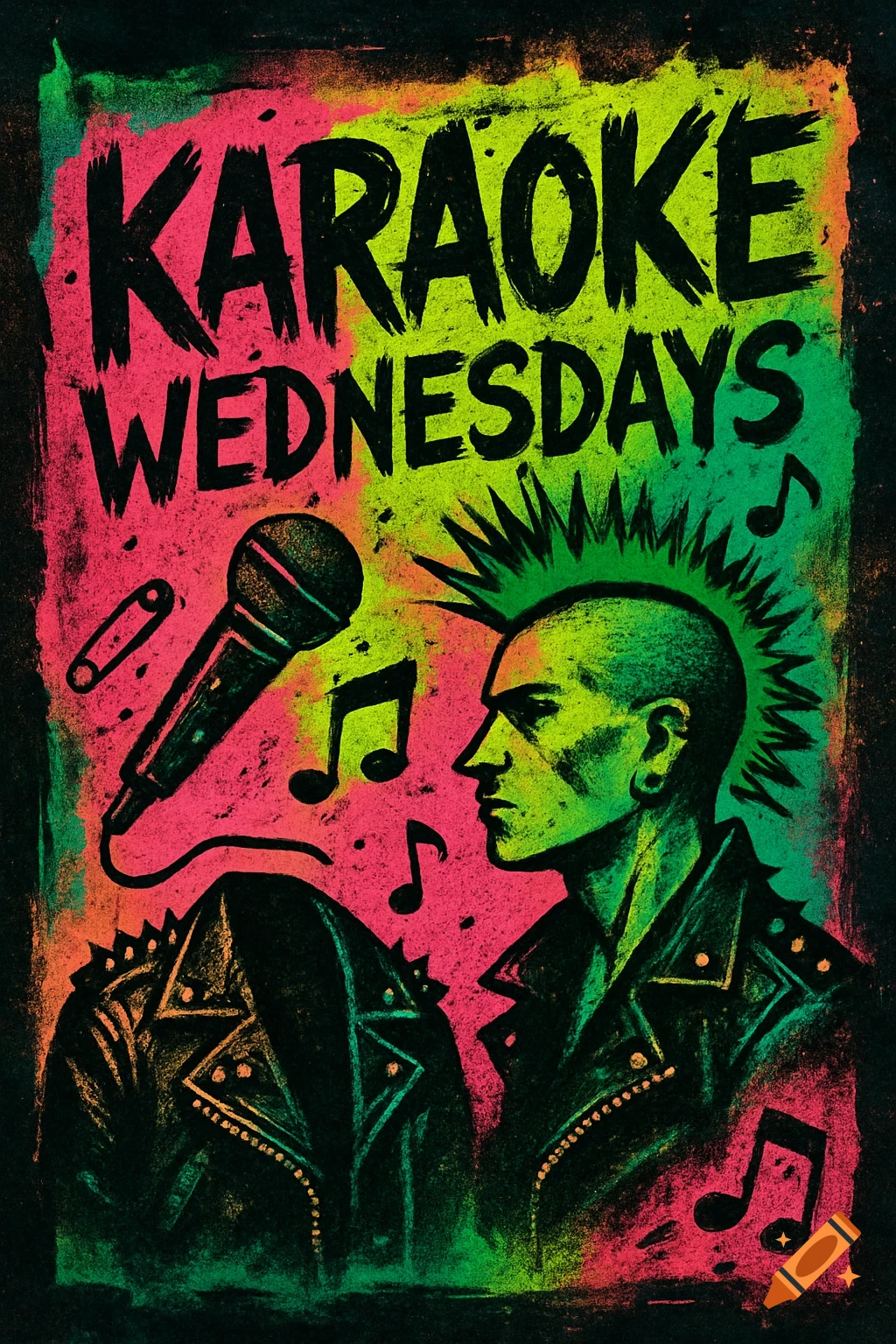 Stylized graphic design featuring 'EARNIE BYRNE' text above a screaming ...