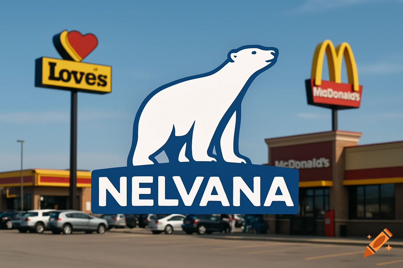 A logo parody for "McTexa's" with golden arches resembling bull horns ...