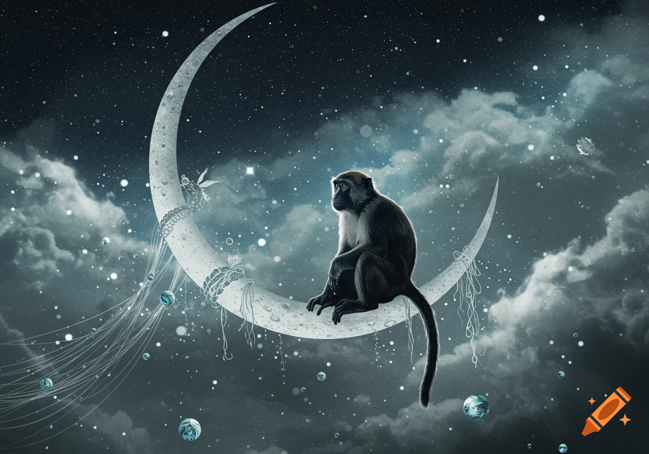 Funny Monkey Moonwalking in a Suit created on Craiyon