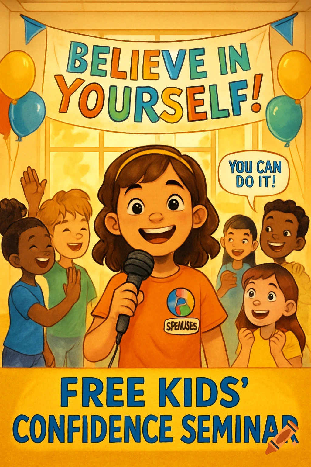 Illustrated poster with 'UNLOCKING OUR GOLDEN POTENTIAL' text, a golden ...