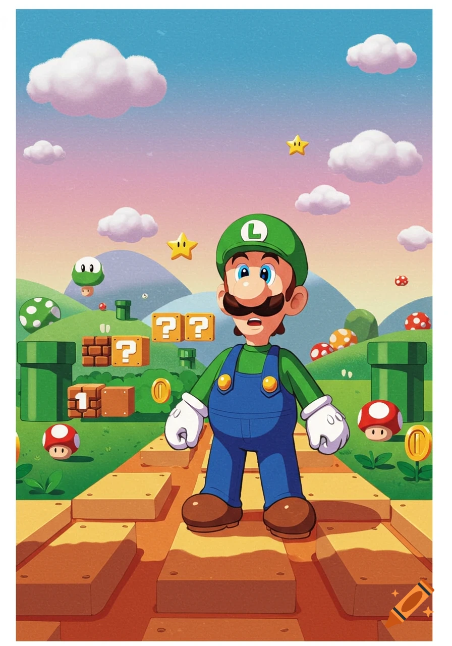 Mario+world+cartoon created on Craiyon