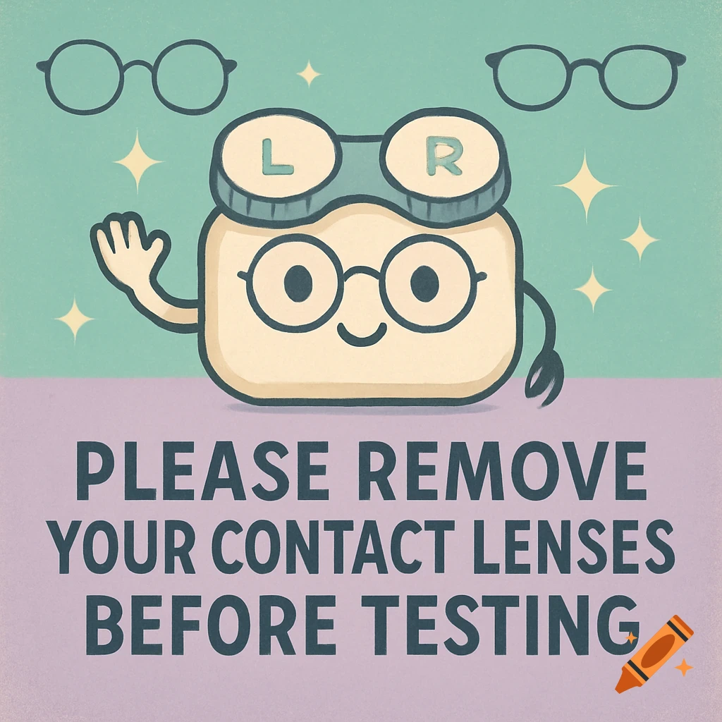 Cartoon sign for eye doctor's office featuring a smiling emoji with ...