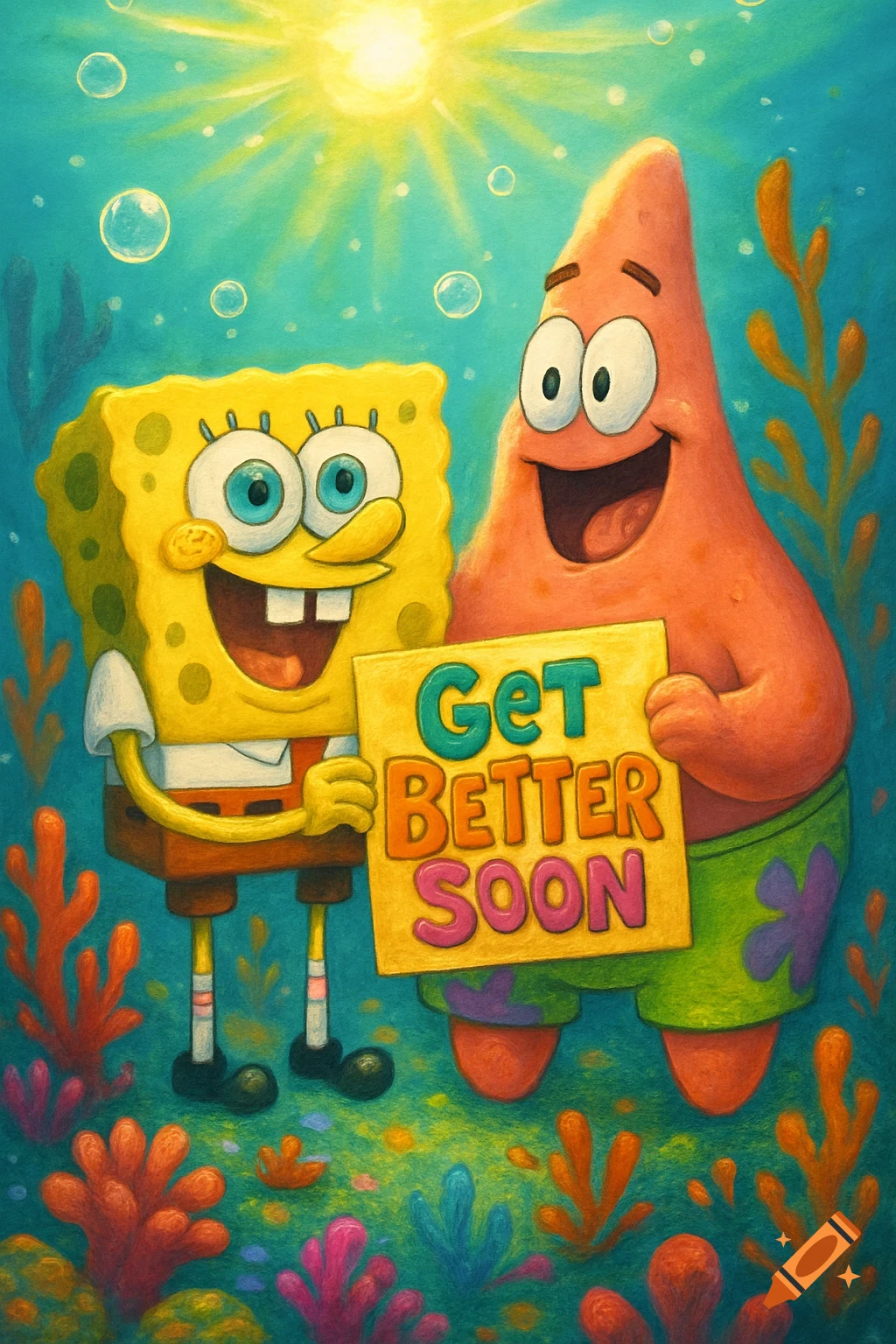 Photorealistic 3D render of a rugged, dirty SpongeBob SquarePants with ...