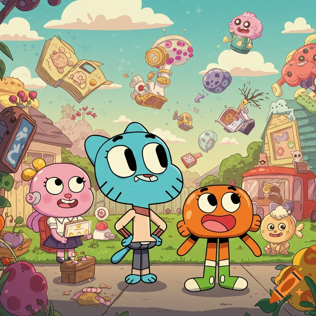 Gumball+personajes created on Craiyon