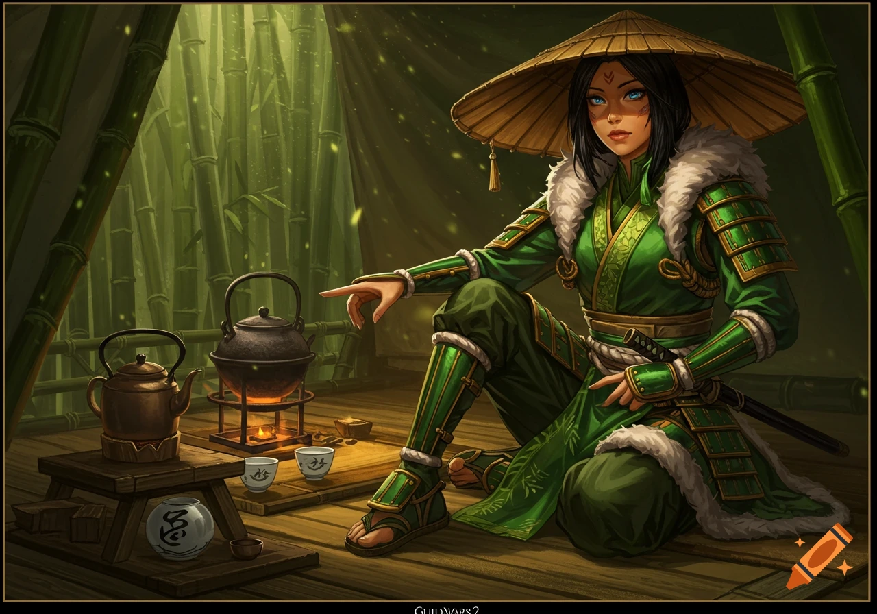 Azula from Avatar holds a hotdog in a fiery market street, depicted in ...