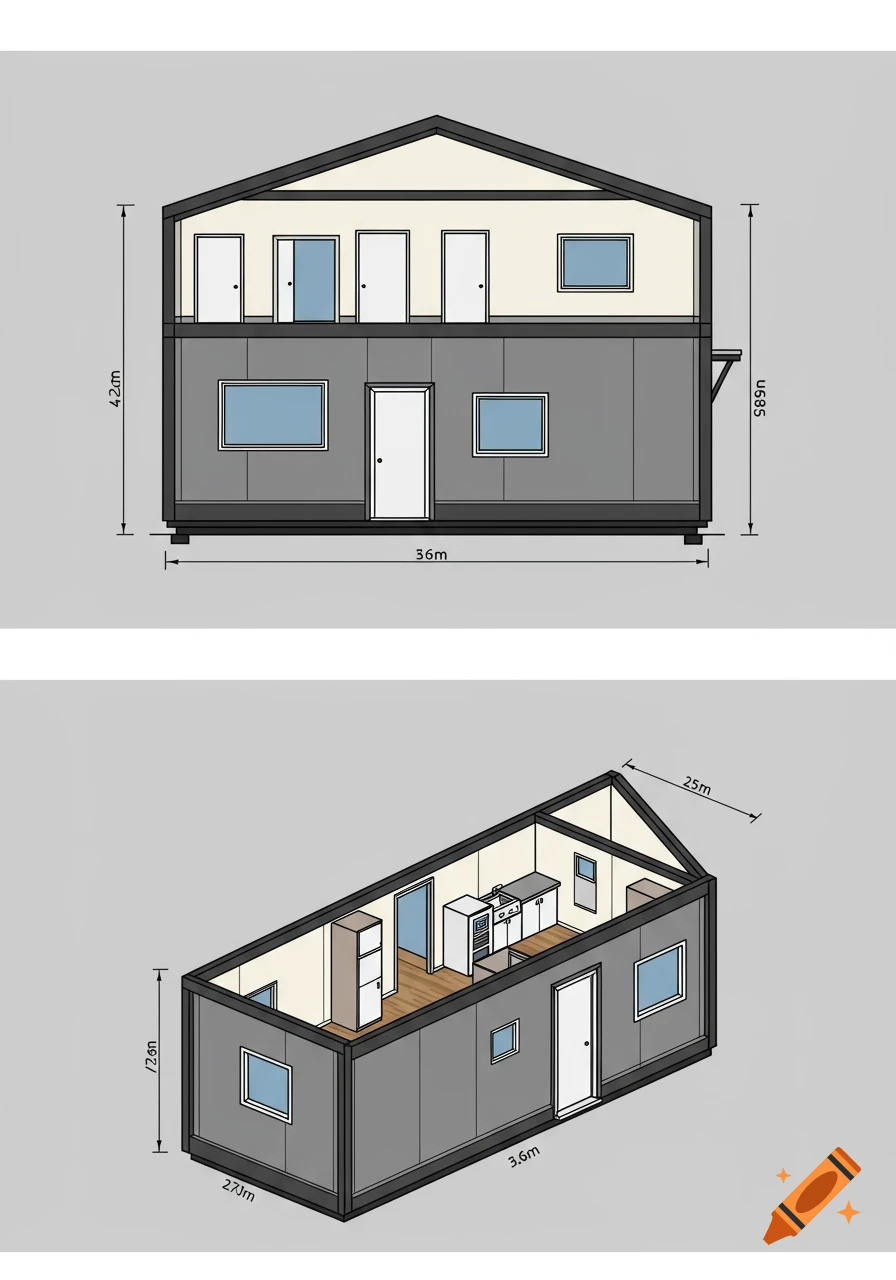 Modern Barangay Hall floor plan design with dimensions in the ...