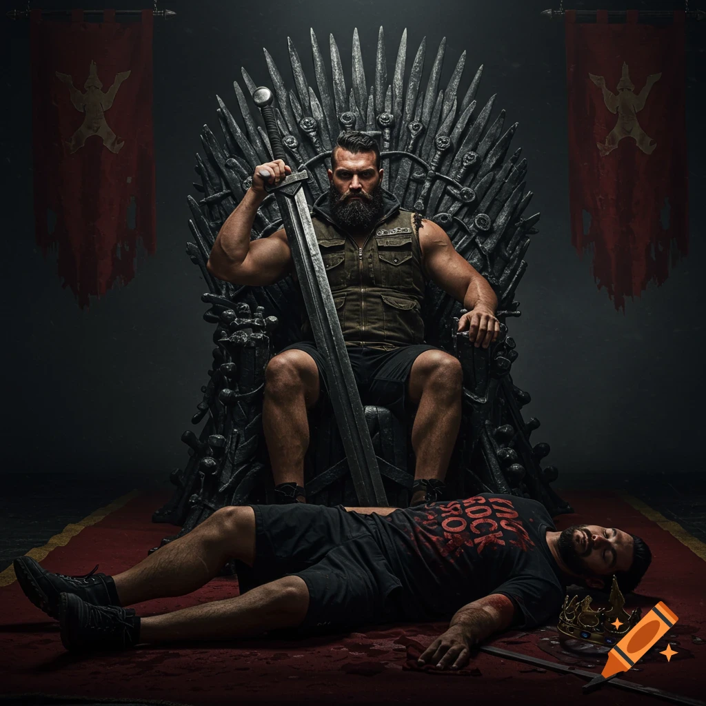 Virat Kohli lifting the 2024 Tata IPL trophy in celebration on Craiyon