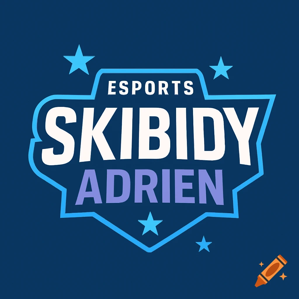 An esports logo featuring a blue and white shield shape with the text ...