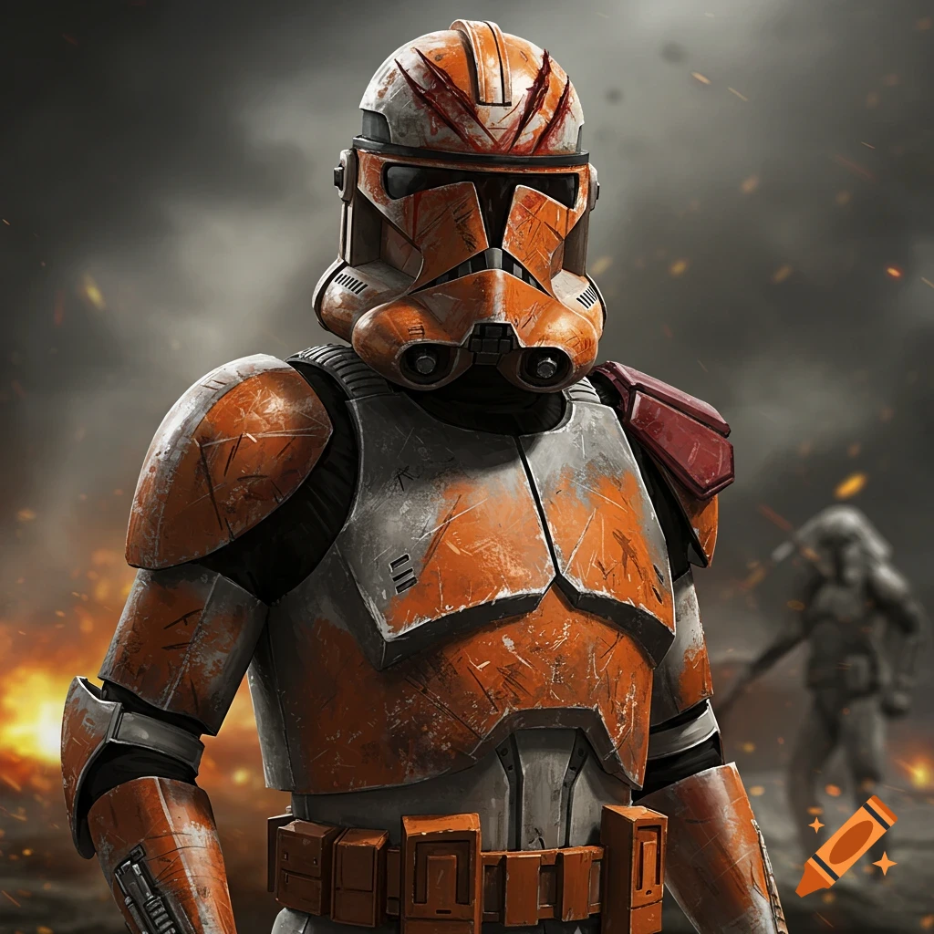 Highly Detailed Black Armor of a Captain Clone Trooper created on Craiyon