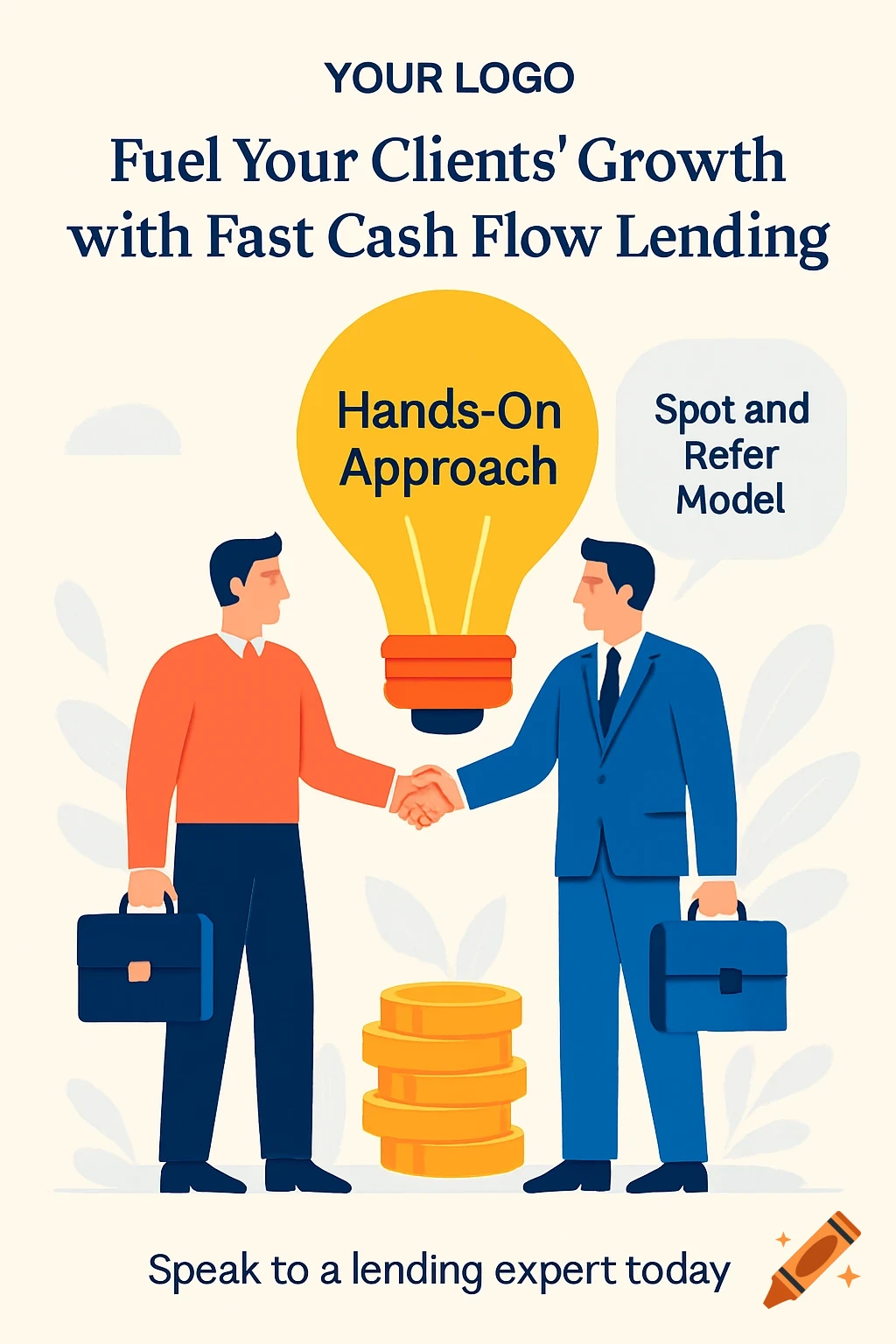 Flat vector illustration of two business men shaking hands, with ...