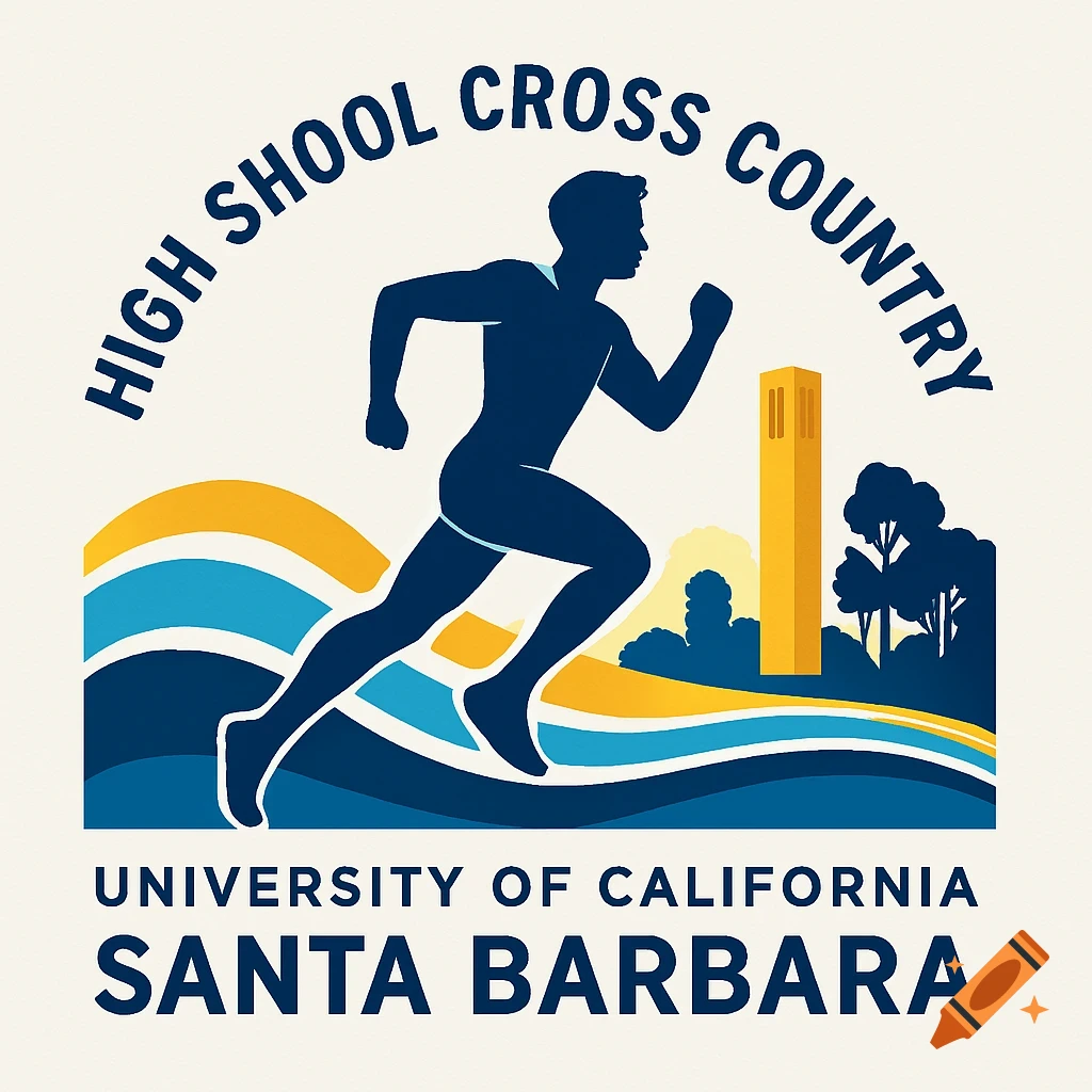 Logo for High School Cross Country at UC Santa Barbara, featuring a ...