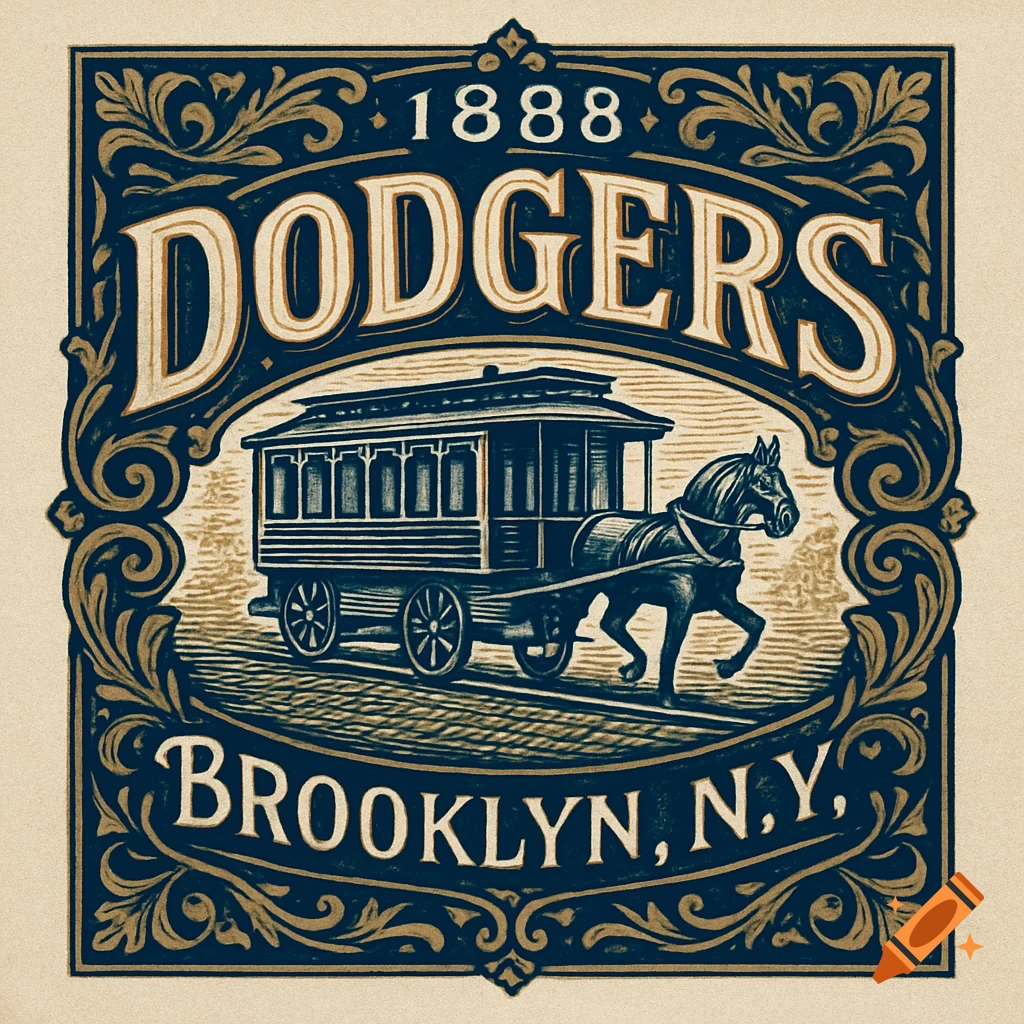A stylized black and white drawing of the Dodgers 'LA' and 'Dodgers ...
