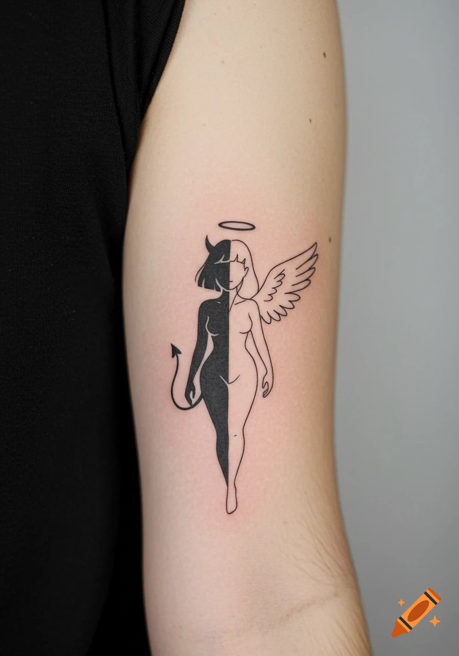 A small, finely detailed tattoo of Leonardo da Vinci's Vitruvian Man ...