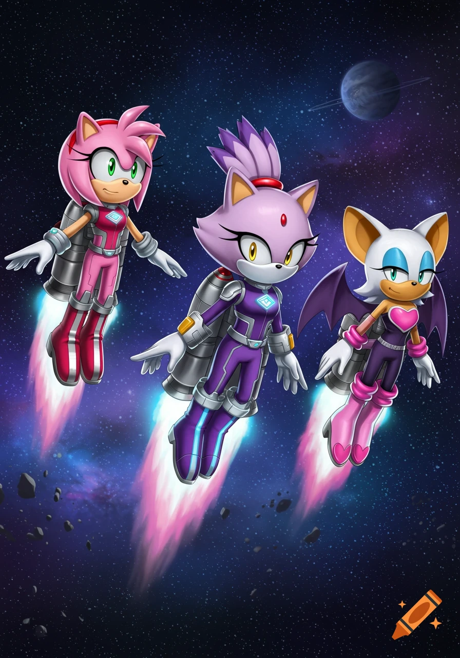 Blaze the Cat cries while Silver the Hedgehog comforts her at night under a crescent moon in a ...