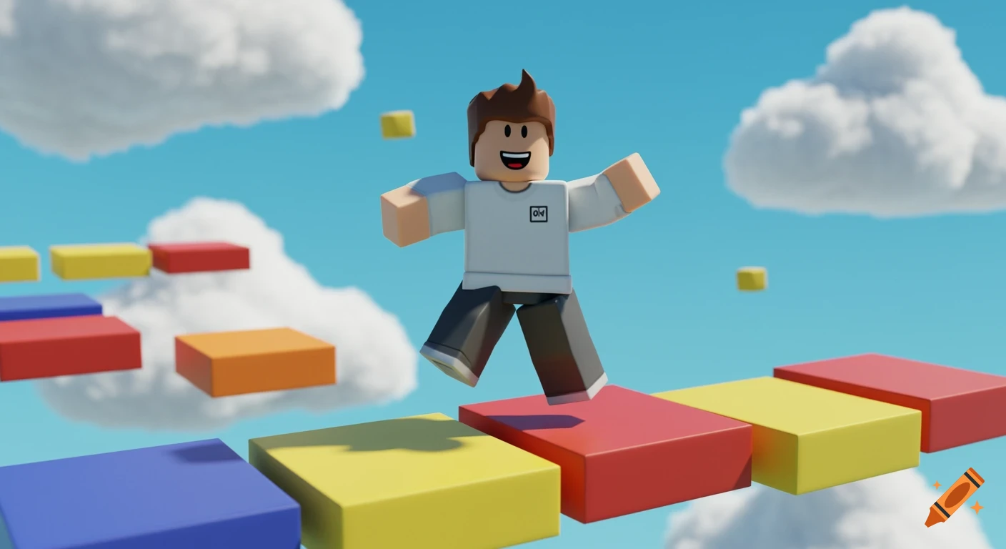 Roblox obby thumbnail on Craiyon