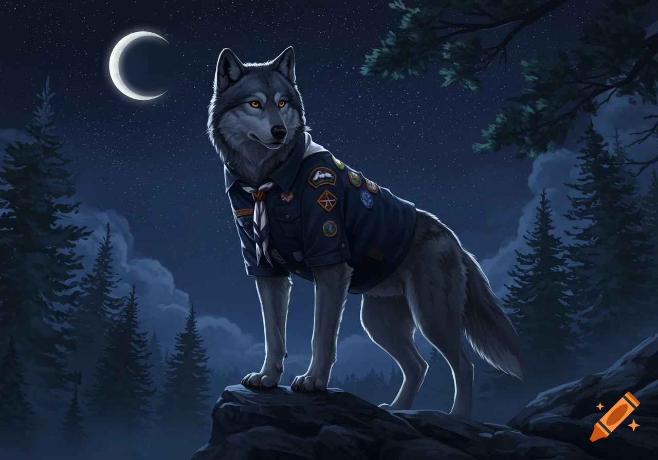 Blue+wolf created on Craiyon