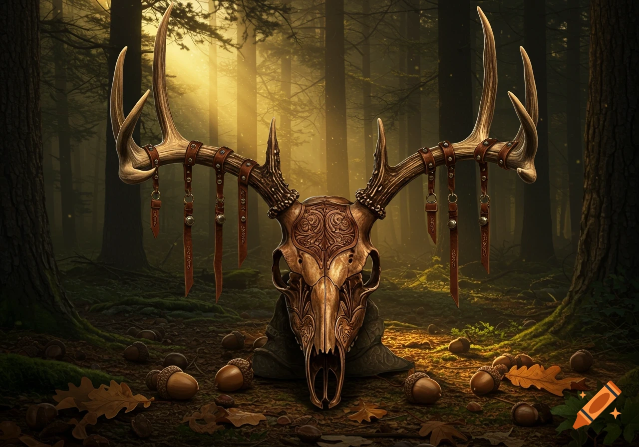 A deer with teary eyes looking at a lion in a large field. JPG format ...