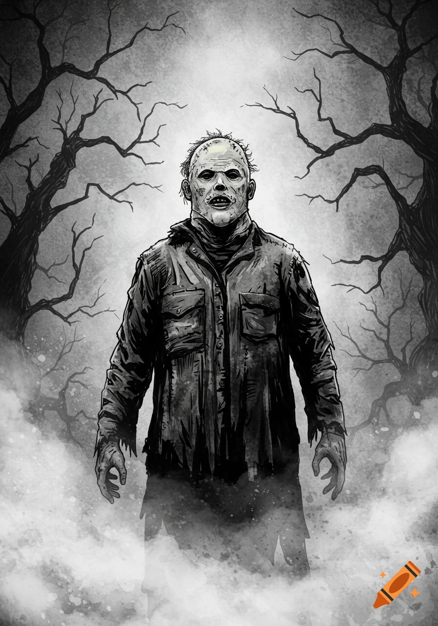 Close-up realistic portrait of Jason Voorhees wearing a hockey mask, a ...