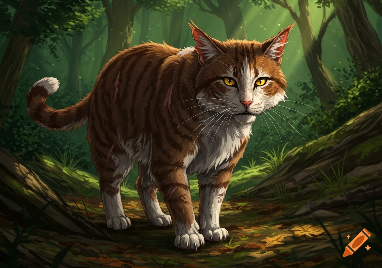 An orange tabby cat and a white spotted cat with green eyes sit in a ...