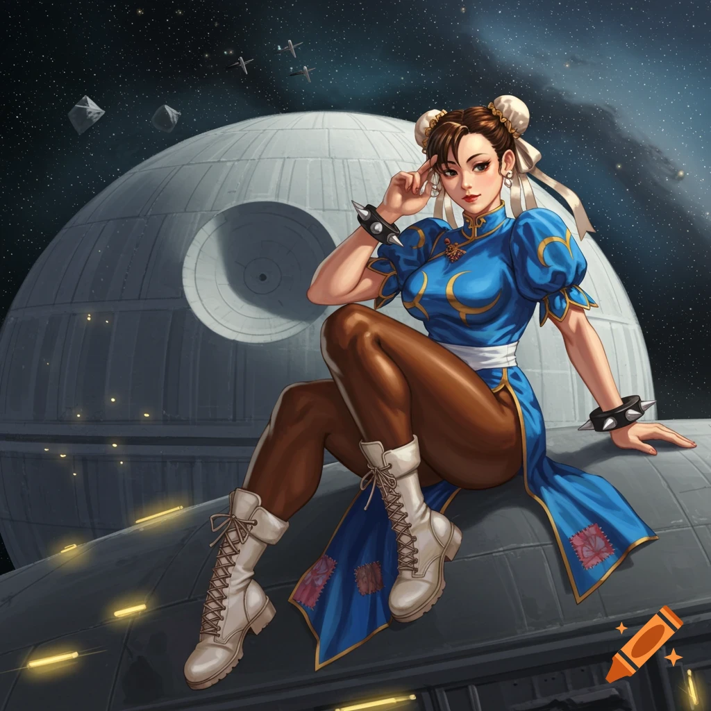 Chun-Li victory pose on Craiyon
