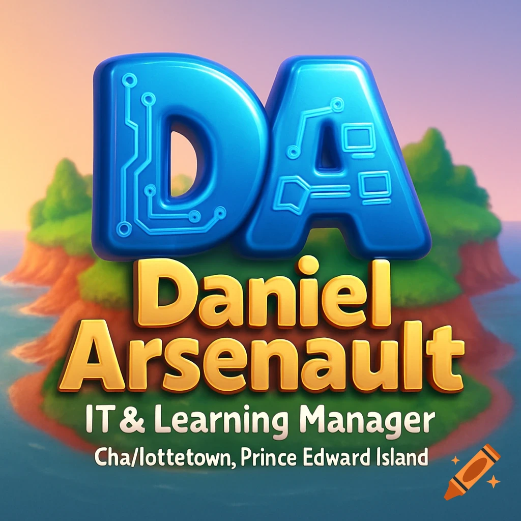 A 3D animated logo featuring blue 'DA' initials with circuit patterns ...