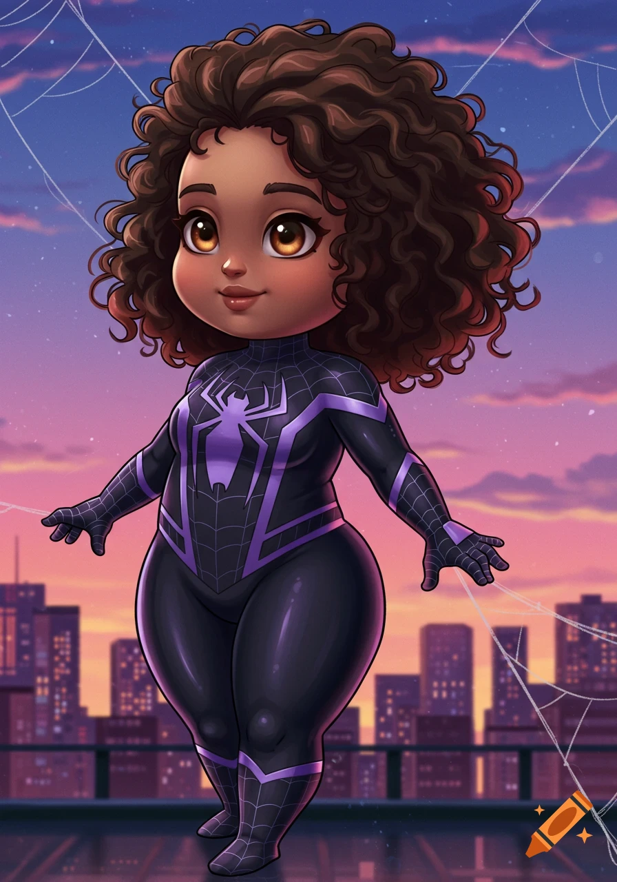 A woman with red hair and glowing white eyes in a black She-Venom suit ...