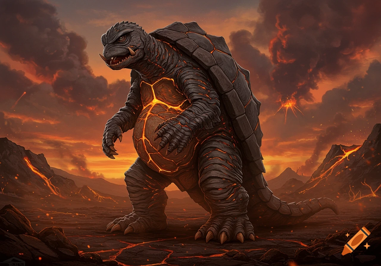 Muscular Godzilla made of titanium on Craiyon