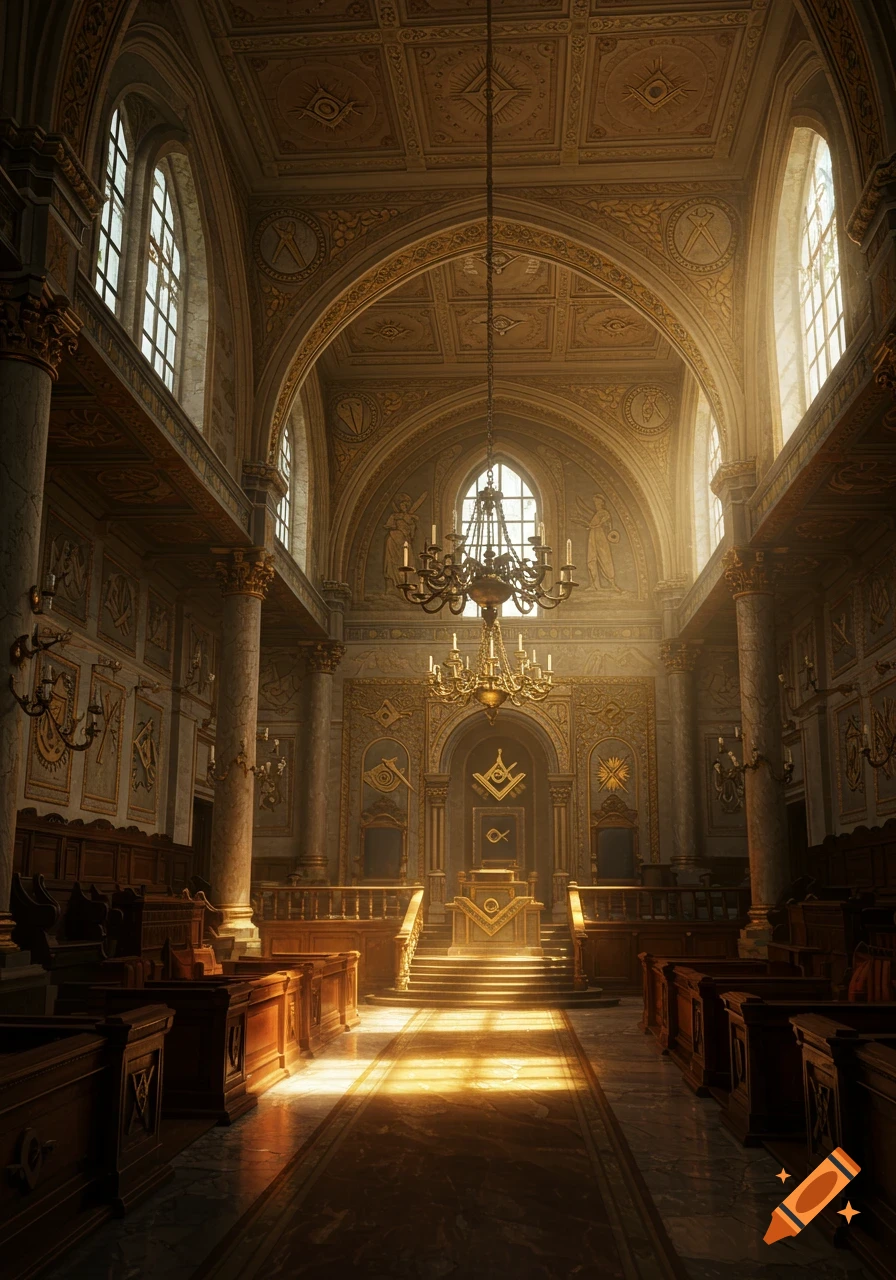 A grand, multi-tiered library building with a tall spire stands in a ...