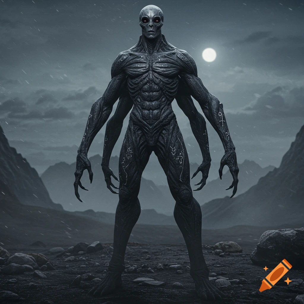 A sepia-toned image of a facehugger alien creature leaping forward in a ...