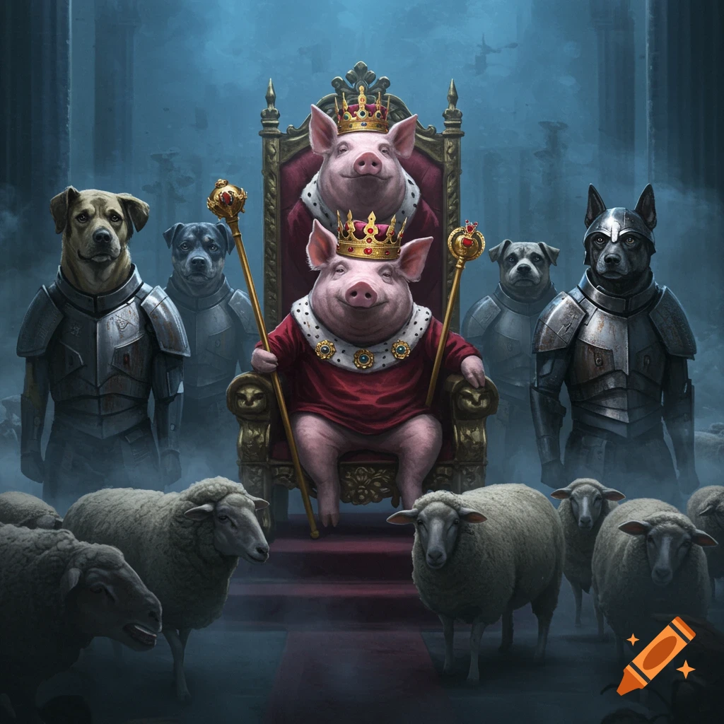 A stylized, muscular Viking-like man with a horned helmet rides a large ...