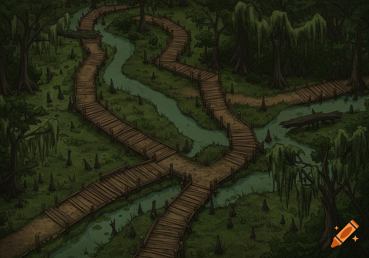 A hand-drawn map of Camp Green Lake showing tents, cabins, a lake, and ...